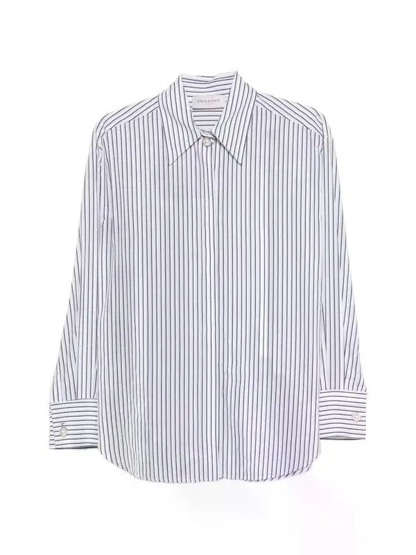 ERMANNO FIRENZE Pearl-embellished Striped Shirt