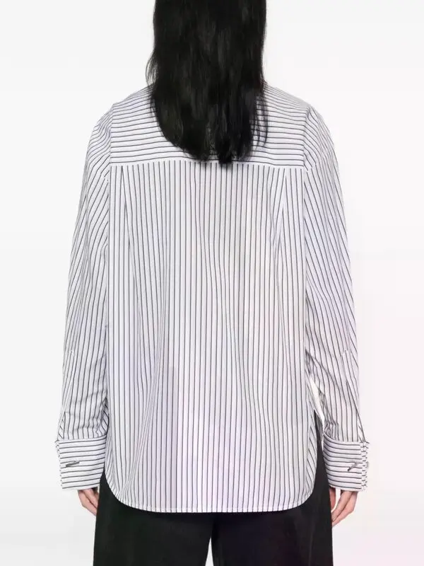 ERMANNO FIRENZE Pearl-embellished Striped Shirt