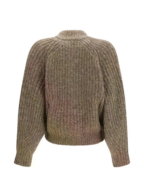 Brunello Cucinelli Sequin-embellished Ribbed-knit Cardigan - Brown