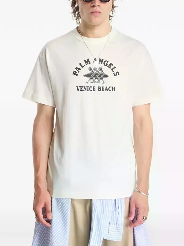 Palm Angels Graphic-print Short-sleeve T-shirt - Neutrals