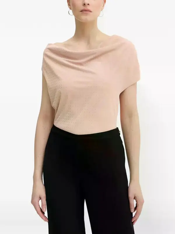 SILVIAN HEACH Raman Rhinestone-embellished Cowl-neck Top