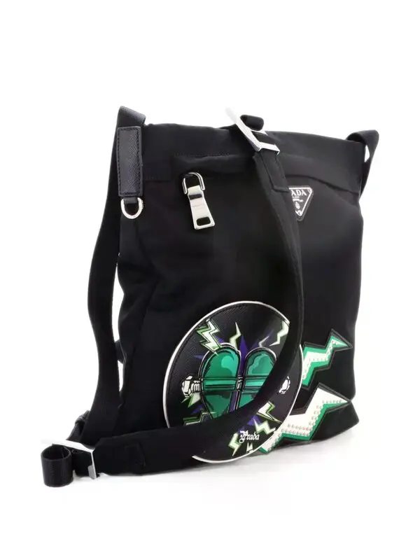 Prada Frankenstein Messenger Bag Printed Tessuto Crossbody Bag