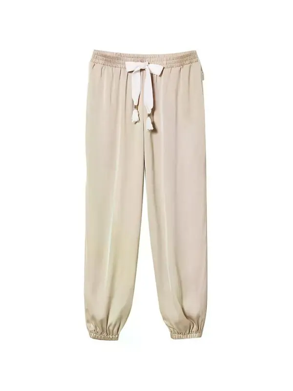 TWINSET Satin-finish Drawstring Track Pants - Neutrals