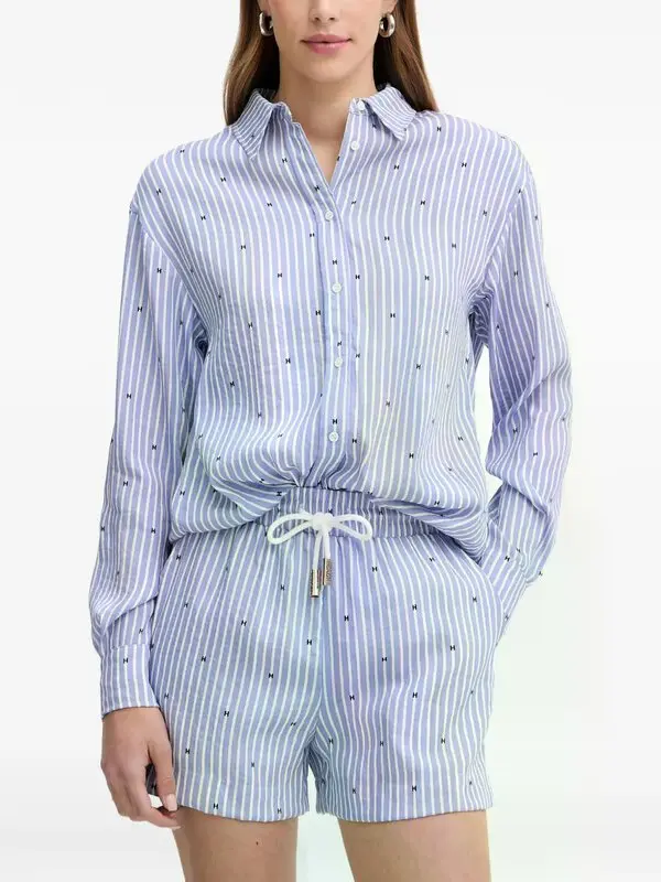 SILVIAN HEACH Masia Striped Logo-print Shirt