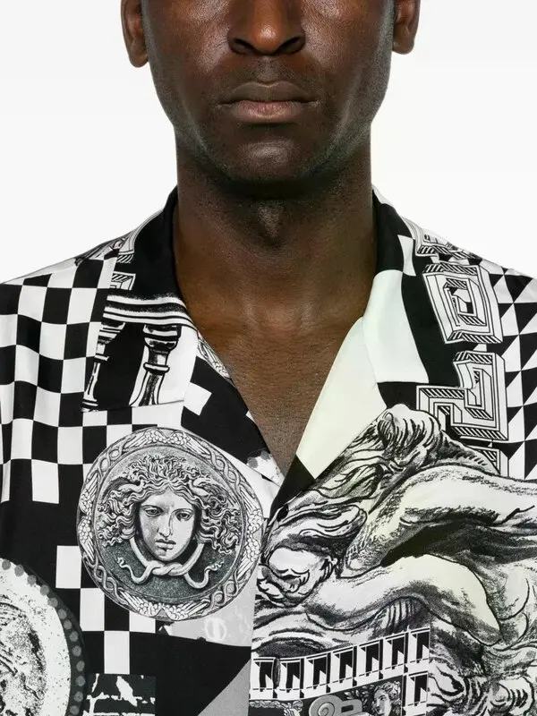 Versace Medusa Collage Silk Shirt
