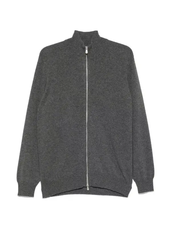 Brunello Cucinelli Zip-up High-neck Cardigan - Grey