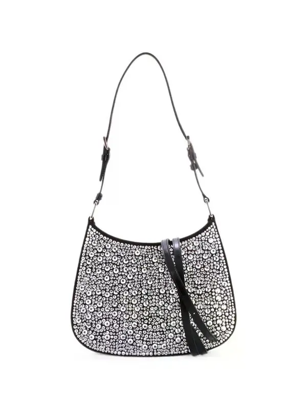 Prada Cleo Shoulder Bag Crystal Embellished Satin Small Crossbody Bag