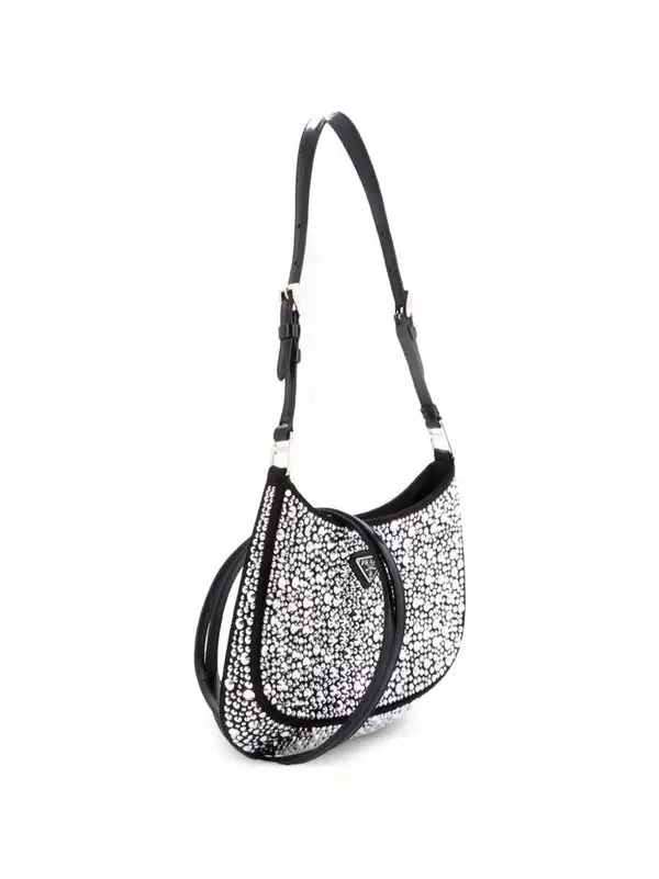 Prada Cleo Crystal Small Crossbody Bag - Black