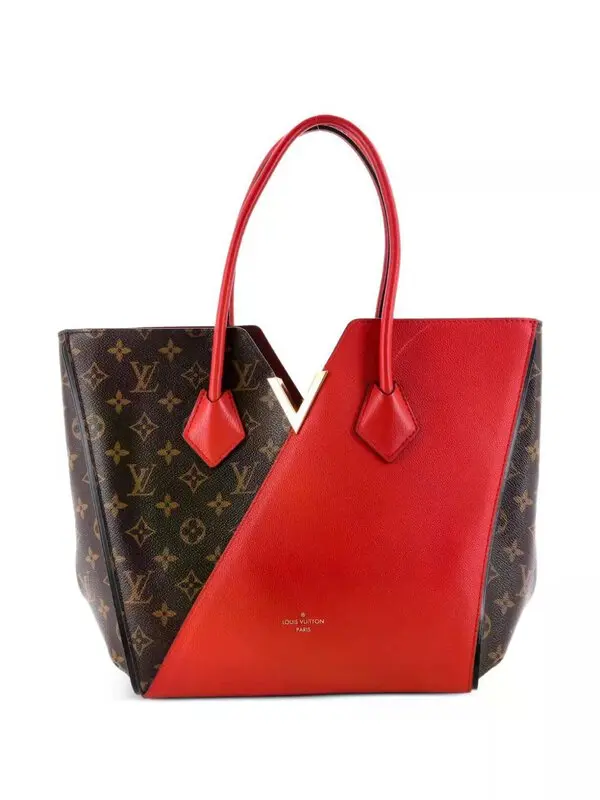 LOUIS VUITTON Kimono Monogram Canvas And Leather Tote Bag - Red