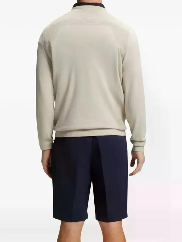 BOSS Textured-panel Raglan-sleeve Sweater