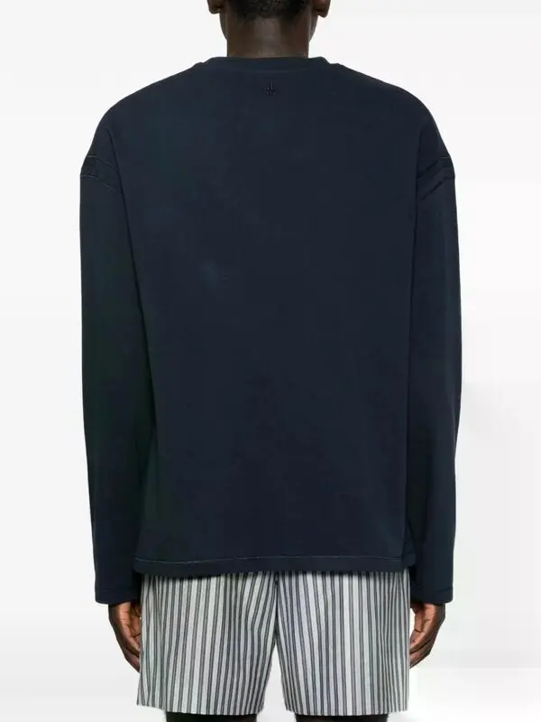 JIL SANDER Logo-embroidered Long-sleeve T-shirt - Blue