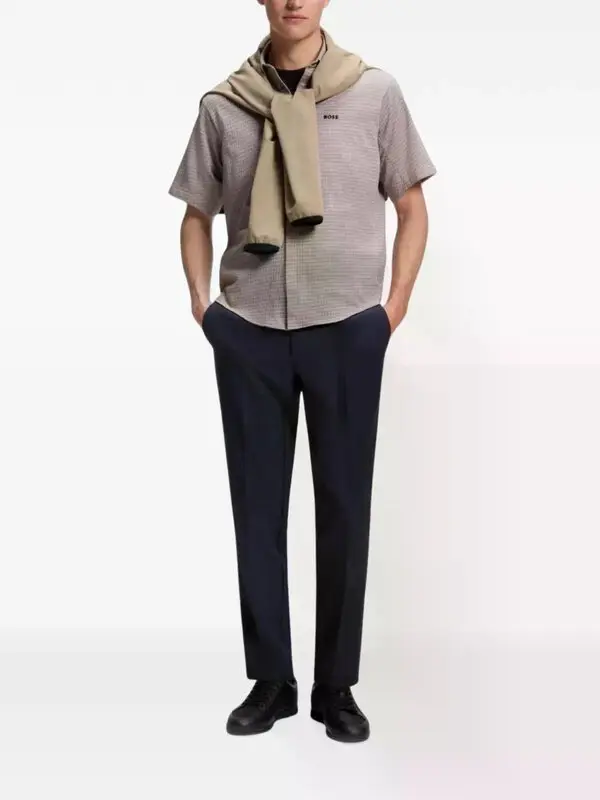 BOSS Check-print Short-sleeve Shirt