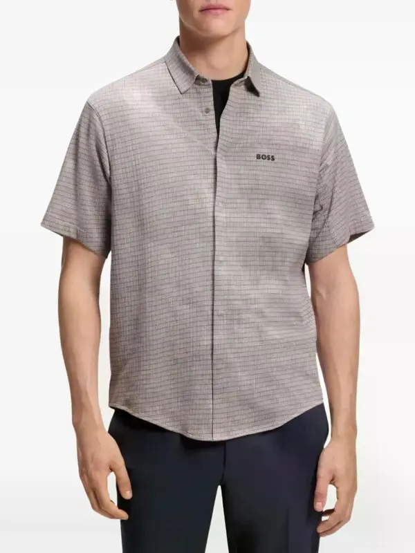 BOSS Check-print Short-sleeve Shirt