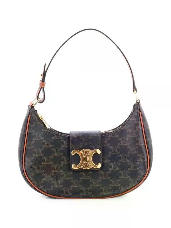 Celine Ava Triomphe Bag Triomphe Coated Canvas Shoulder Bag - Brown