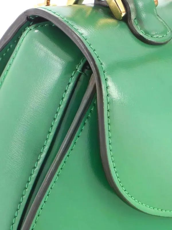 Gucci Bamboo 1947 Top Handle Bag Leather Small Satchel - Green