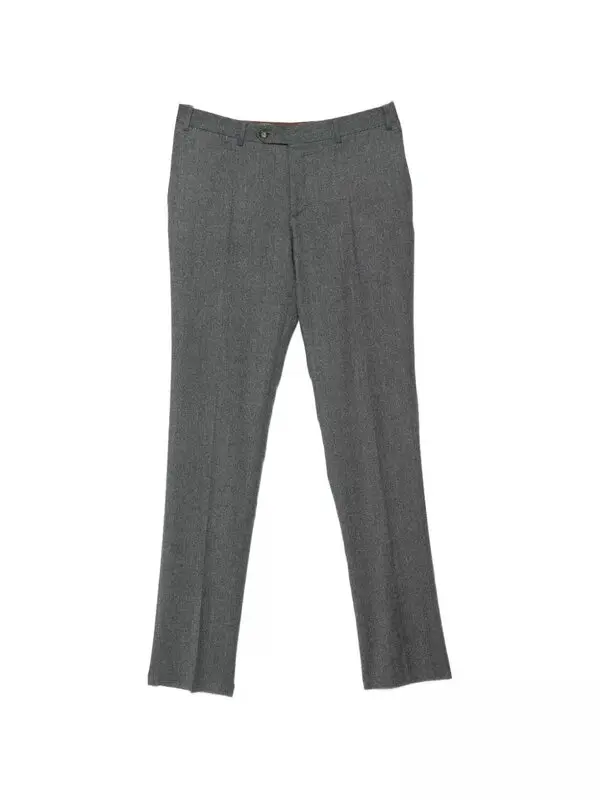 Canali Impeccabile Pressed-crease Tailored Trousers - Grey