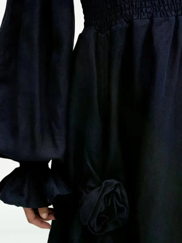Sleeper Off-shoulder Smocked Midi Dress