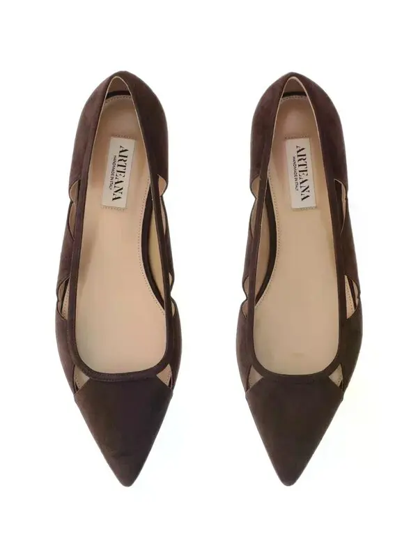 ARTEANA Cut-out Suede Ballet Flats