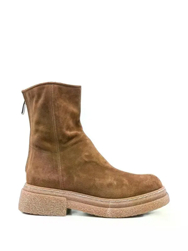 ALBERTO FASCIANI Suede Rear-zip Ankle Boots