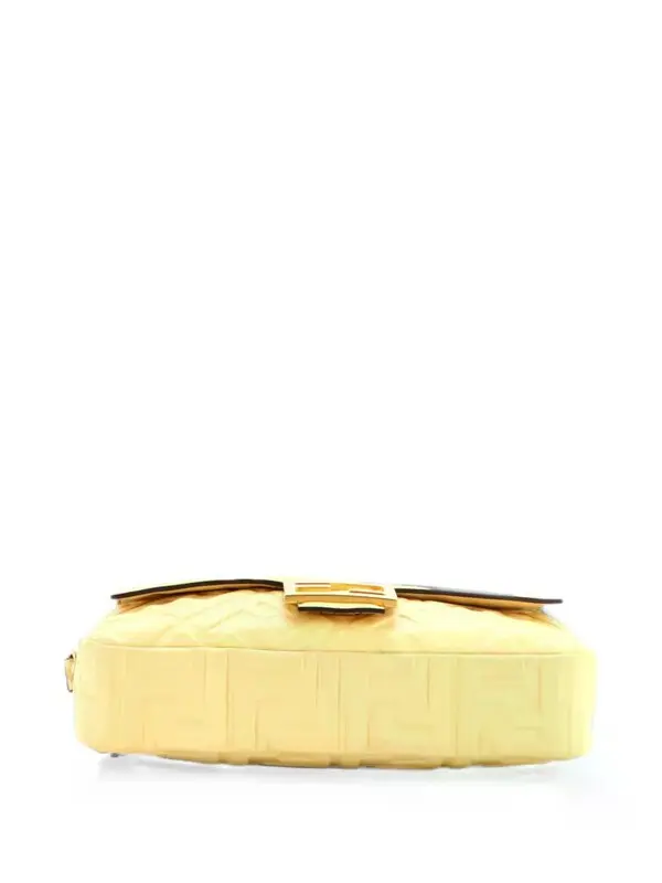 Fendi Baguette Nm Bag Zucca Embossed Leather Medium Crossbody Bag