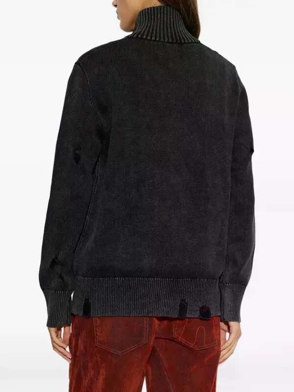 AVAVAV Distressed Zip-up Cardigan
