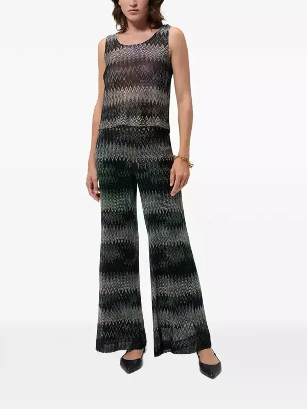 Missoni Viscose Lamé Chevron Palazzo Trousers
