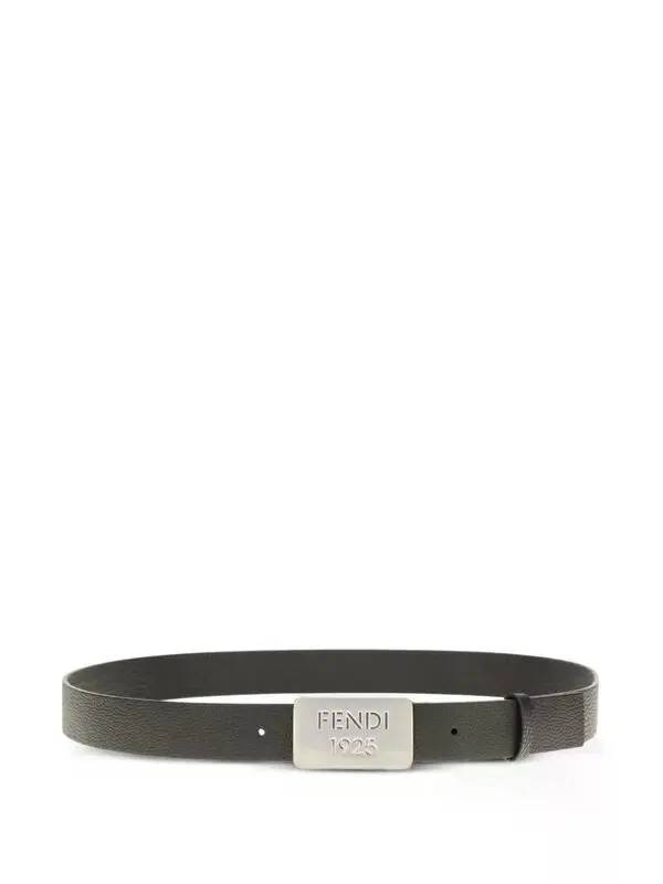 Fendi Cuoio Romano Leather Belt - Black