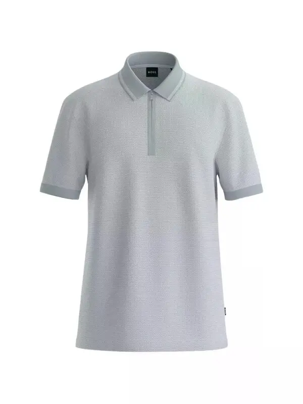 BOSS Zip-fastening Short-sleeve Polo Shirt - Grey