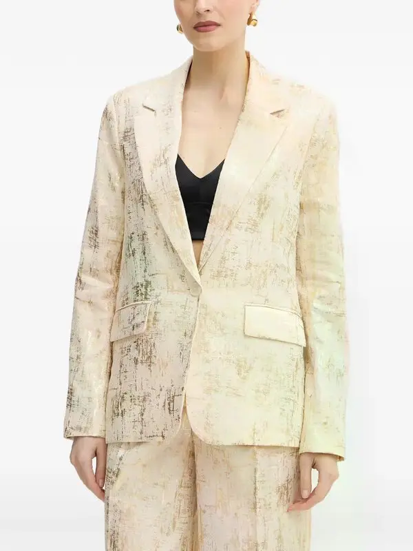 SILVIAN HEACH Khulto Distressed-effect Single-breasted Blazer