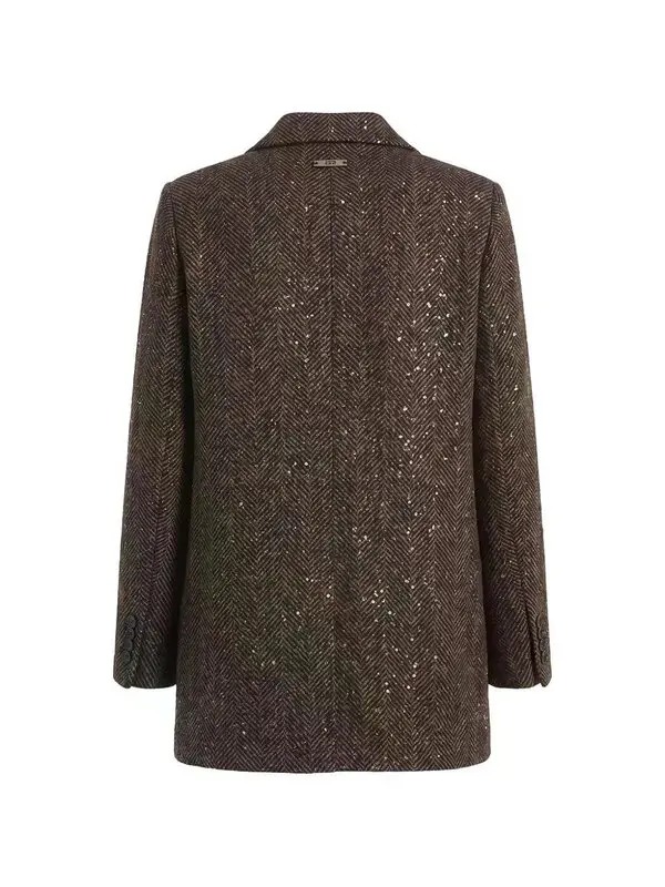 Peserico Sequin-embellished Herringbone Blazer