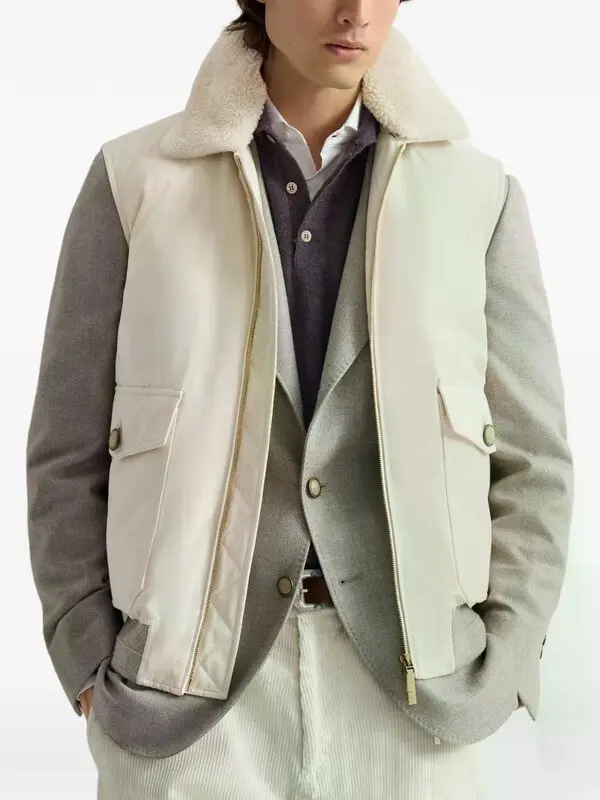 Brunello Cucinelli Shearling-collar Down-filled Vest