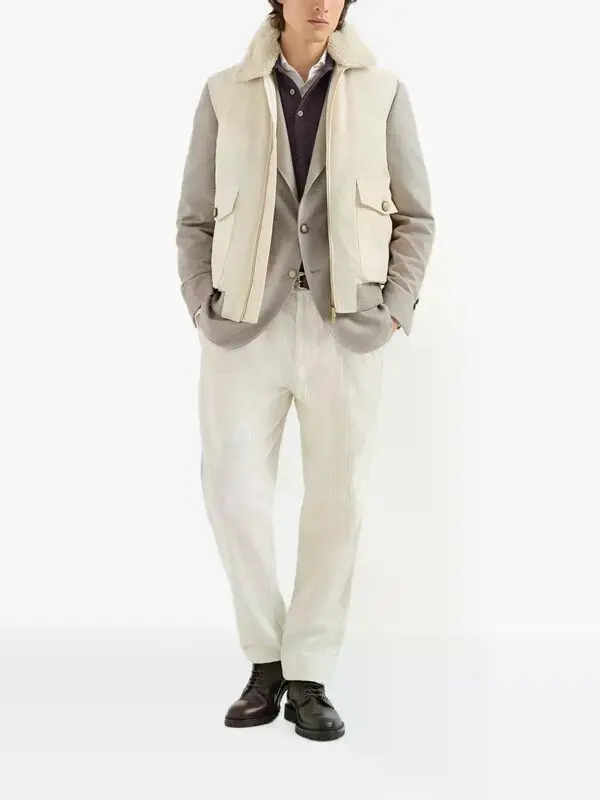 Brunello Cucinelli Shearling-collar Down-filled Vest - Neutrals