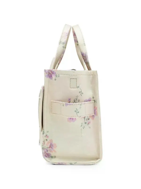 Marc Jacobs Small Tote In Antique Floral Canvas With Oversized Bow