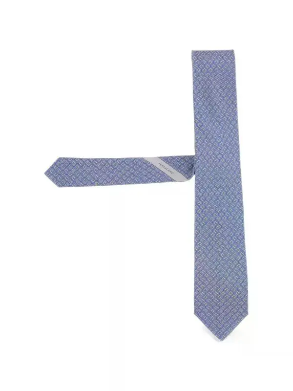 FERRAGAMO Tetris Print Silk Tie