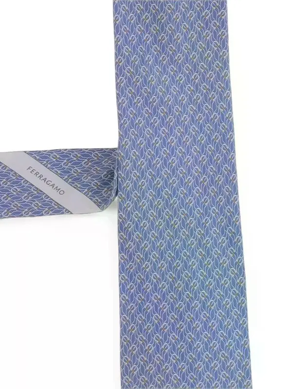 FERRAGAMO Tetris Print Silk Tie
