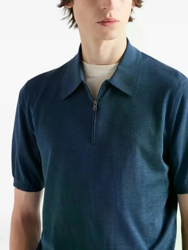 Prada S Ilk And Cotton Polo Shirt