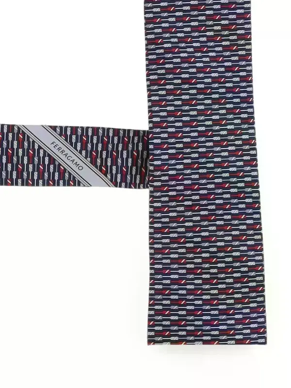 FERRAGAMO Geometric-print Silk Tie