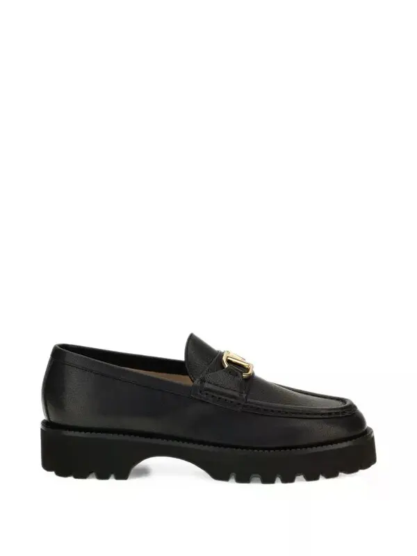 Valentino Garavani Vlogo Signature Leather Loafers - Black