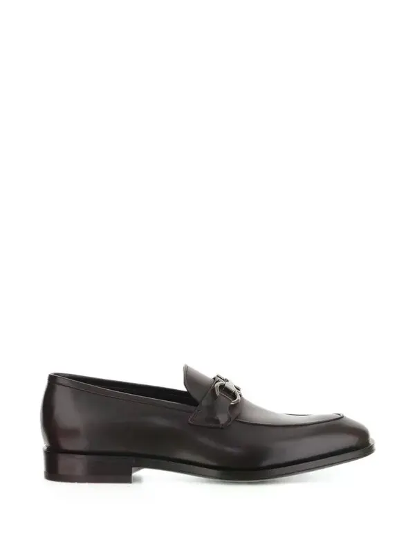 FERRAGAMO Loafers With Gancini Buckle - Brown
