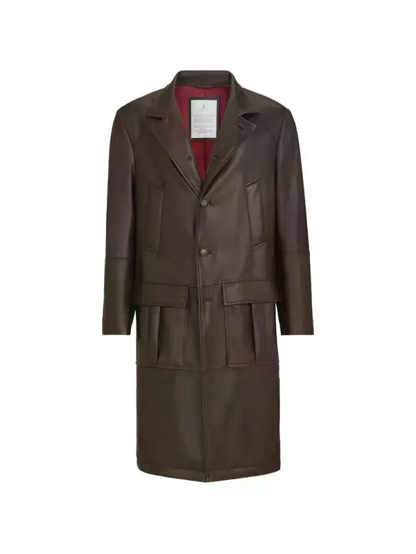 Brunello Cucinelli Nappa Leather Overcoat - Brown