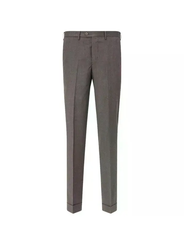 PT TORINO Pressed-crease Turned-up Trousers - Brown