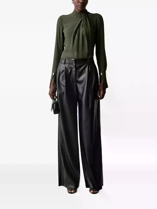 Patrizia Pepe Pleated High-neck Blouse