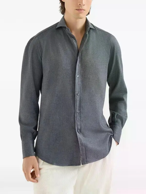 Brunello Cucinelli Chevron Flannel Shirt