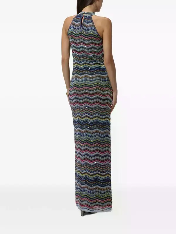 Missoni Long Dress With Halterneck And Sequins