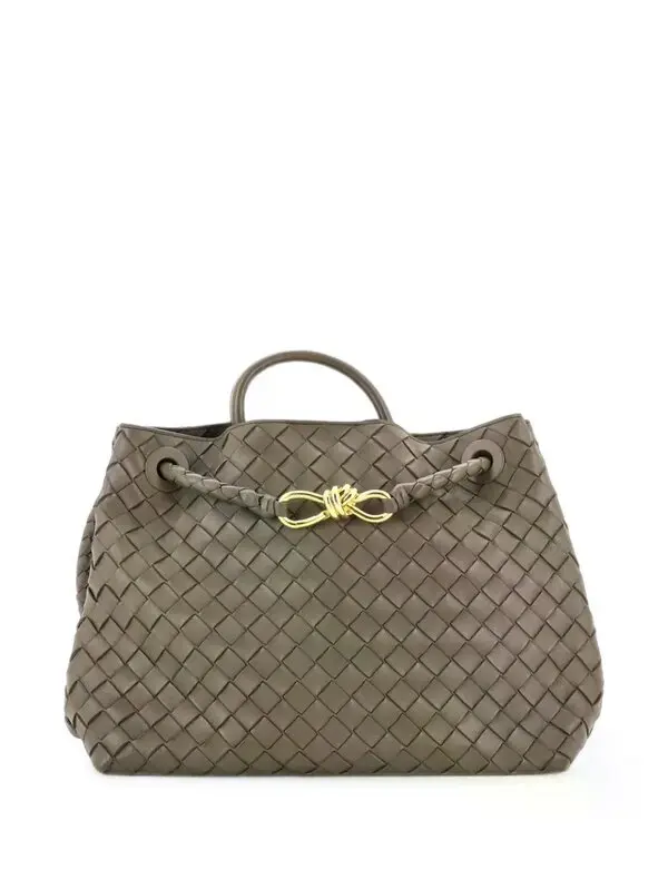 Bottega Veneta Andiamo Top Handle Bag Intrecciato Nappa Medium Satchel - Green