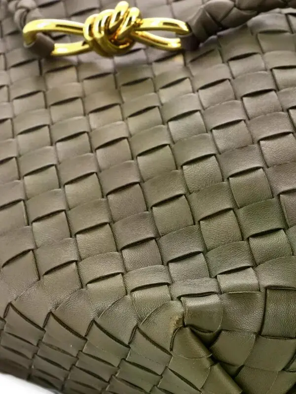 Bottega Veneta Andiamo Top Handle Bag Intrecciato Nappa Medium Satchel - Green