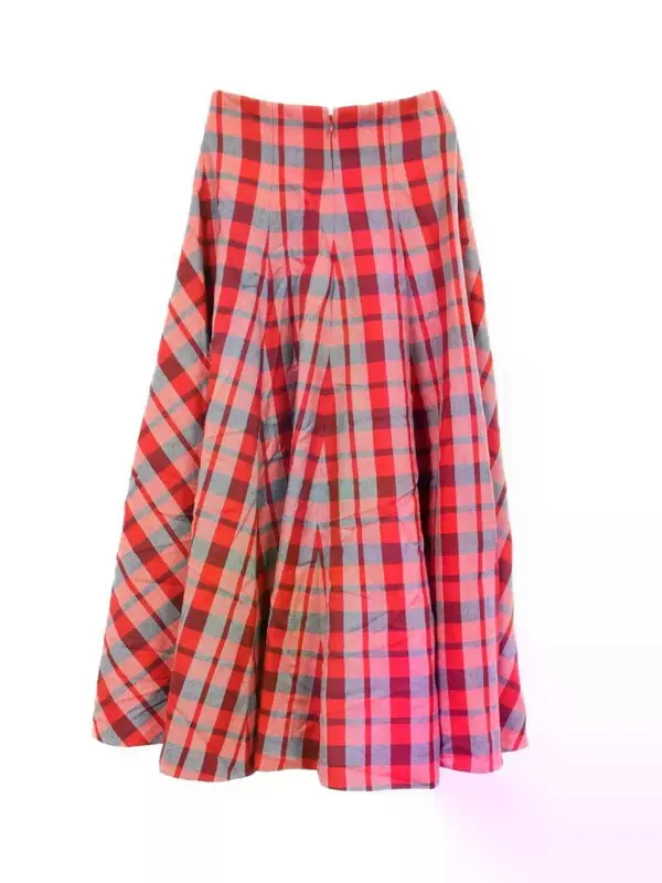 Dior 2010s Checked Wool Midi Skirt