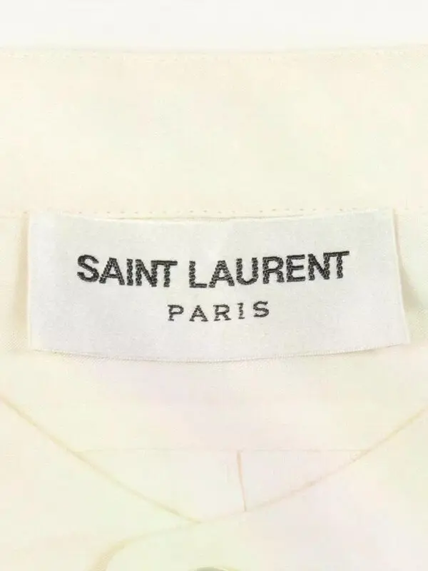 Saint Laurent Flower-embroidered Short-sleeve Shirt