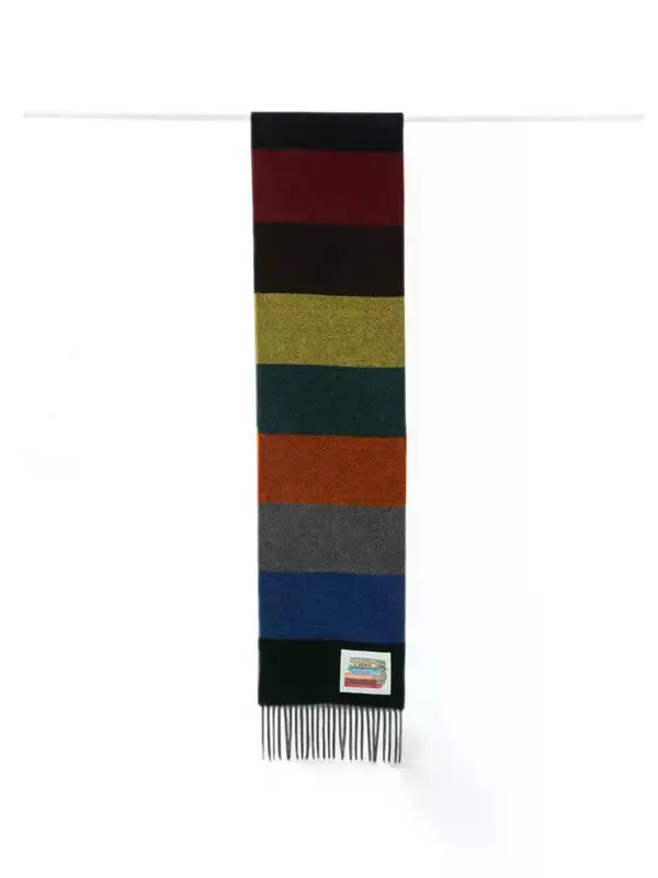 Paul Smith Striped Fringed Scarf