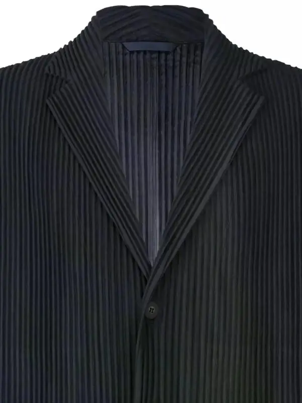 Issey Miyake Pleated Single-breasted Blazer - Blue